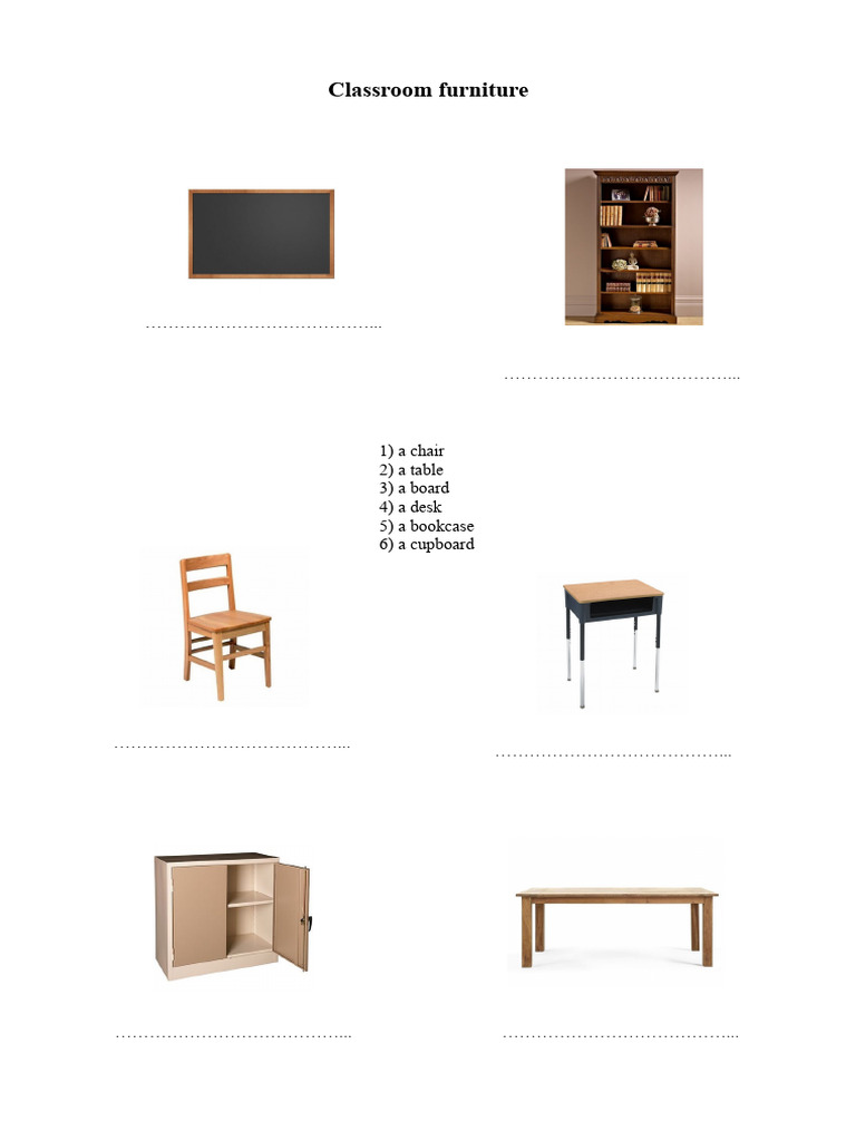Classroom Furniture Worksheet | PDF