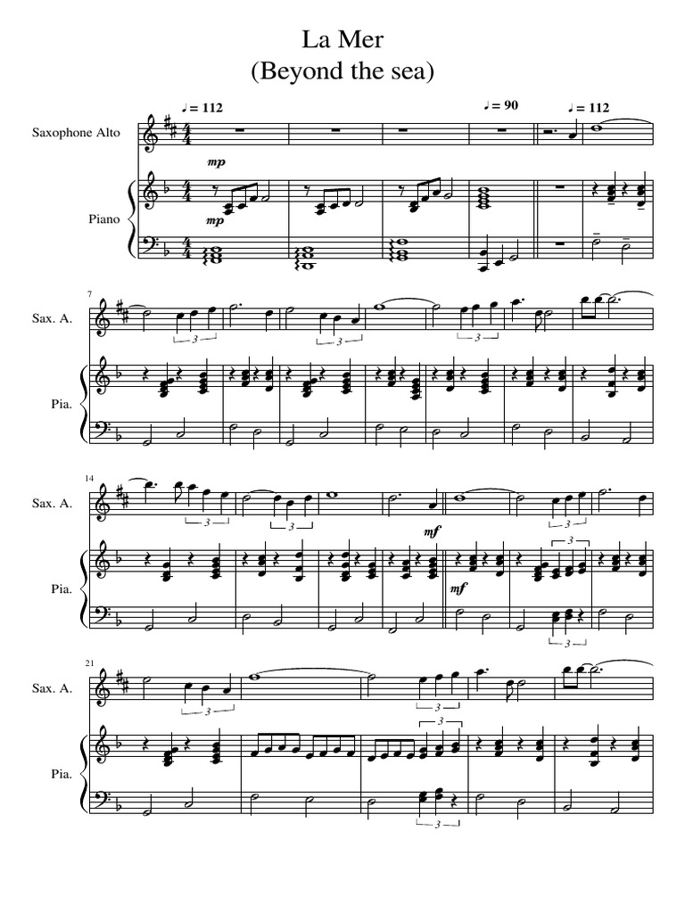 La Mer Beyond The Sea | PDF | Music Production | Western European Music