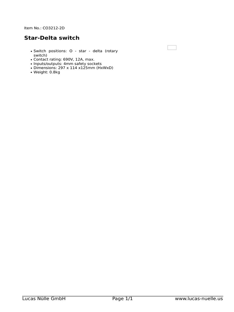 E Star-Delta Switch | PDF