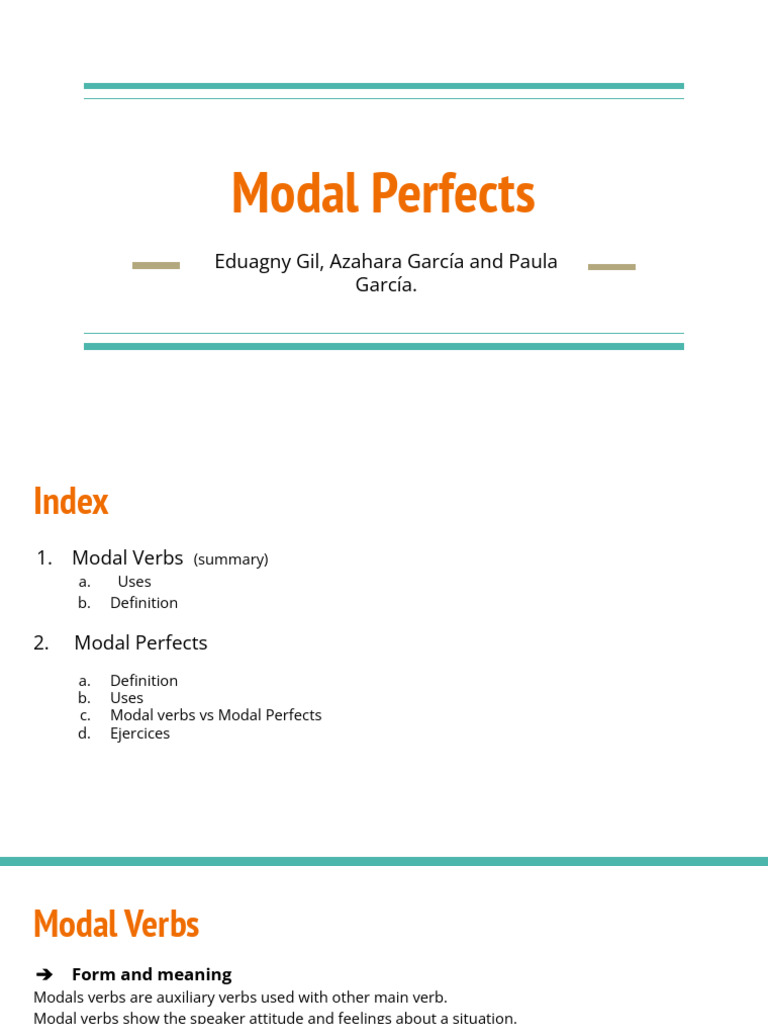 Modal Perfects | PDF | Perfect (Grammar) | Verb