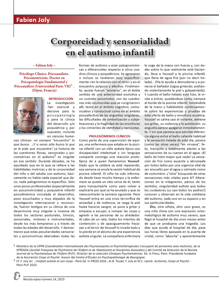 JOLY Fabien - SP. Corporeidad y Sensorialidad en El Autismo Infantil ...