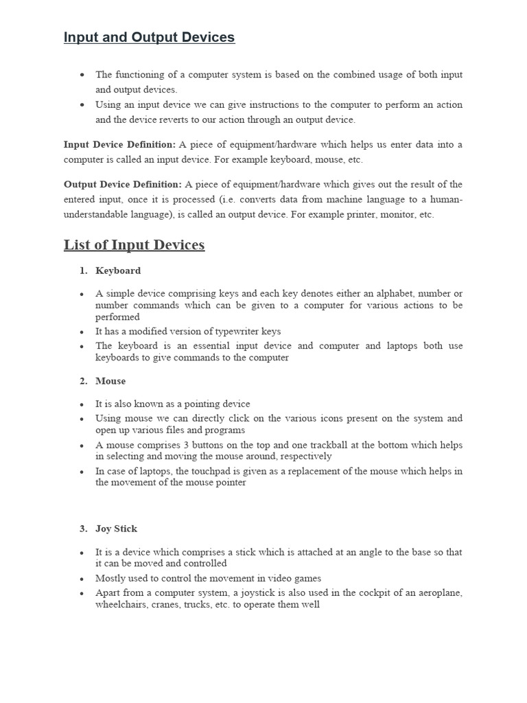 6.input and Output Devices | Download Free PDF | Input/Output ... 6.input and Output Devices | Download Free PDF | Input/Output ...