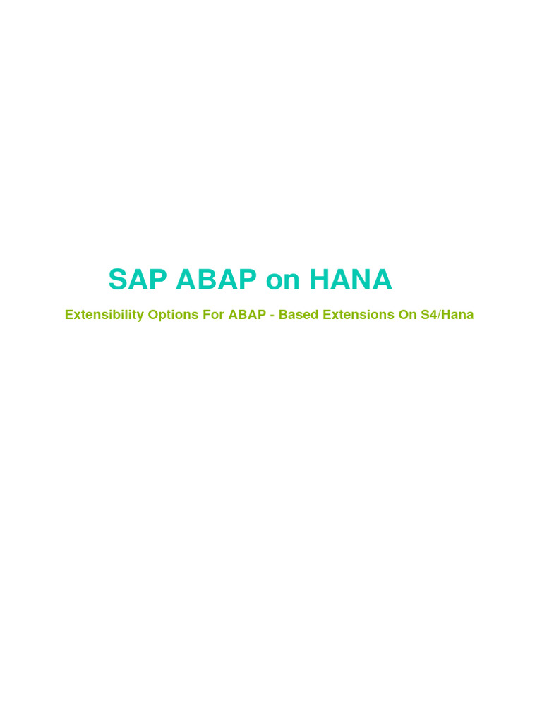 Sap Abap On Hana | PDF | Cloud Computing | Application Software