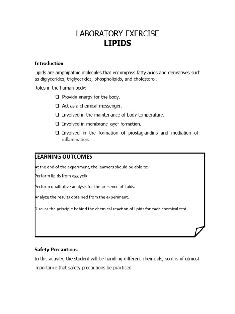 Worksheet 4 - Lipids (Online Class) | PDF | Organic Compounds | Materials