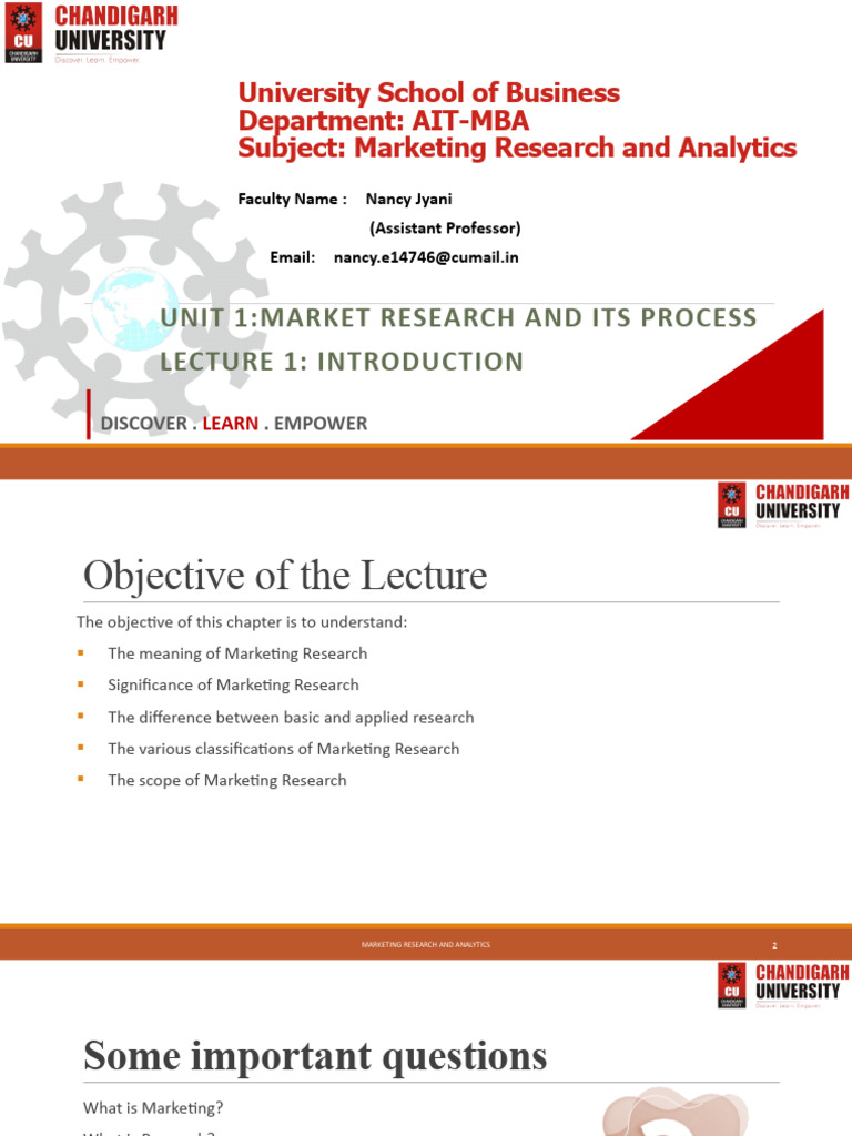 Lecture 1 Introduction | PDF | Marketing Research | Marketing