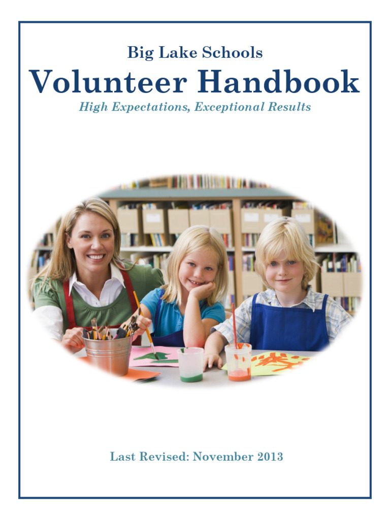 Big Lake Schools Volunteer Handbook | PDF | Teachers | Volunteering