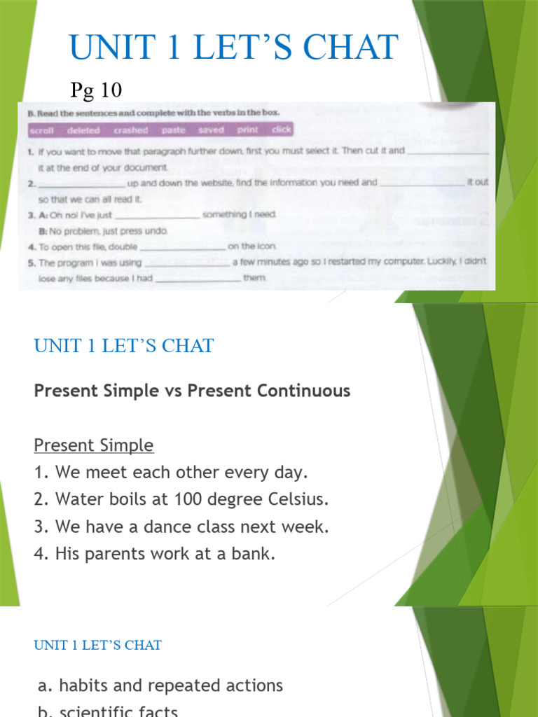 Unit 1 Let's Chat | PDF | Laptop | Linguistics