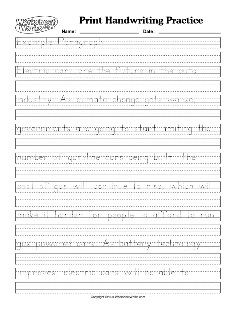 WorksheetWorks Print Handwriting Practice 3 (2) | PDF