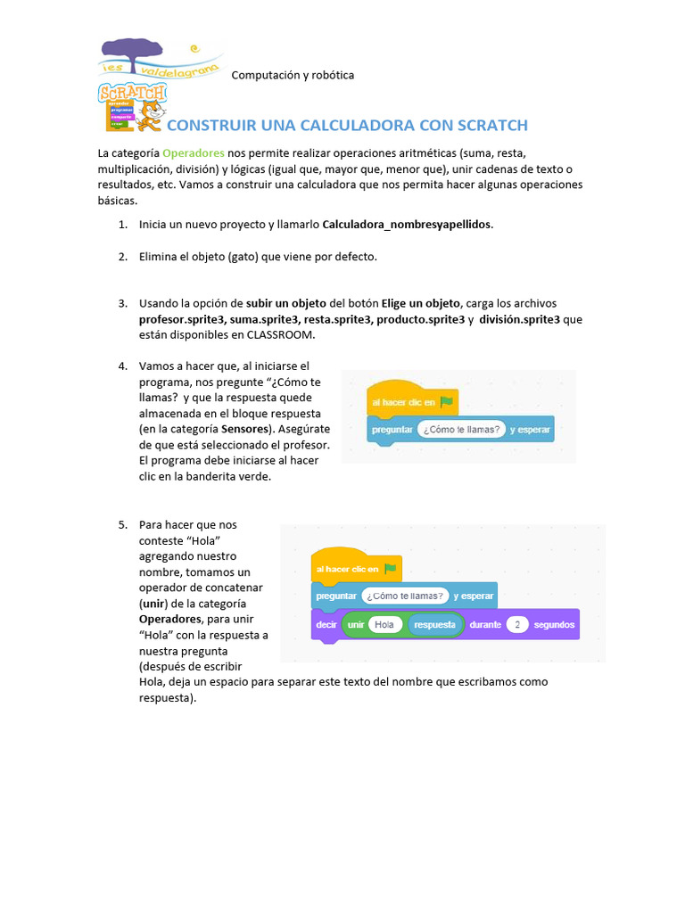 Construir Una Calculadora Con Scratch | PDF | Sustracción | Multiplicación