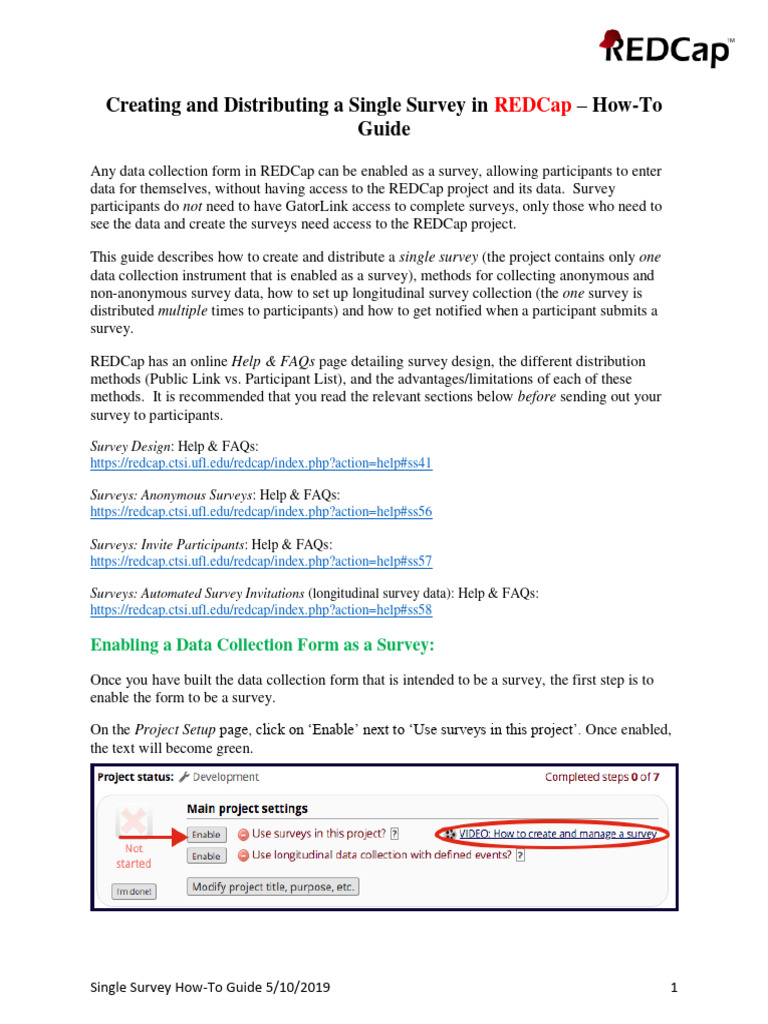 Creating and Distributing REDCap Surveys | PDF | Login | Software