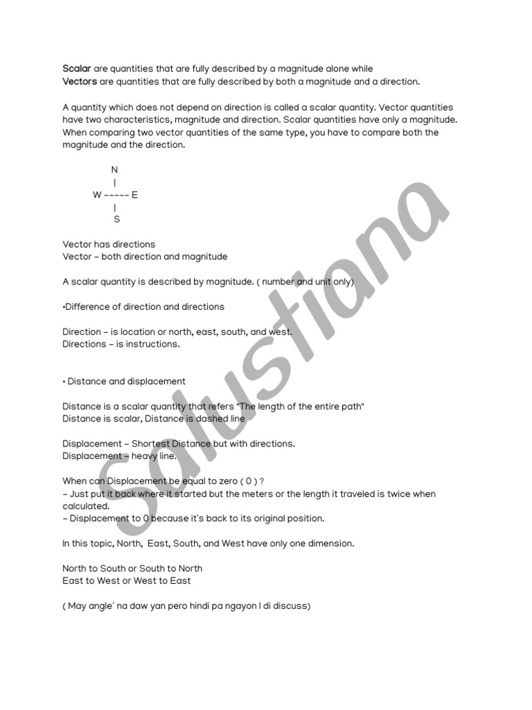 Scalar vs Vector Quantities Explained | PDF
