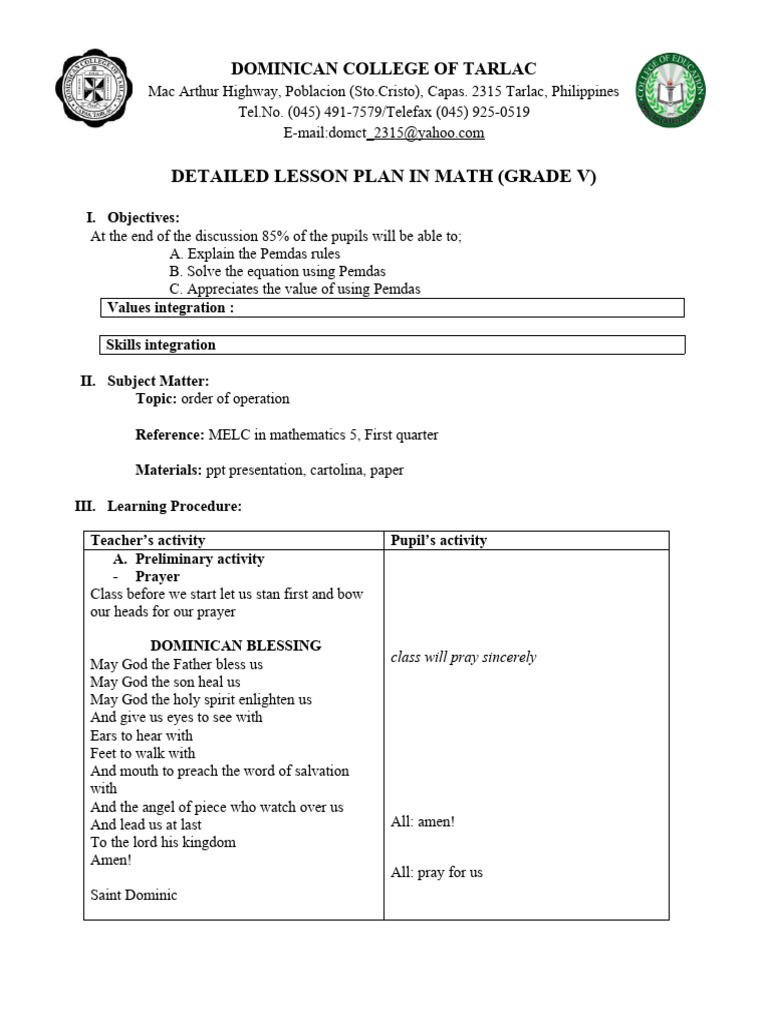 DLP in Math | Download Free PDF | Multiplication | Mathematics