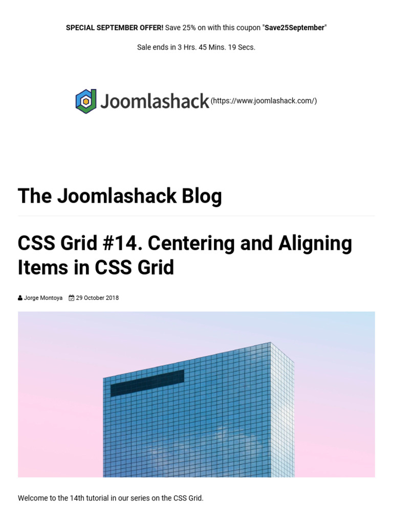 Centering And Aligning Items In Css Grid Joomlashack Pdf Html Cartesian Coordinate System
