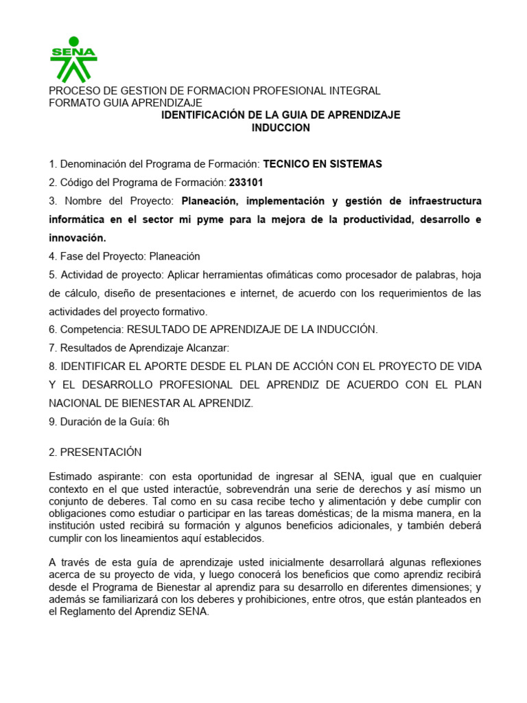 Guia de Aprendizaje - Nico | PDF | Análisis FODA