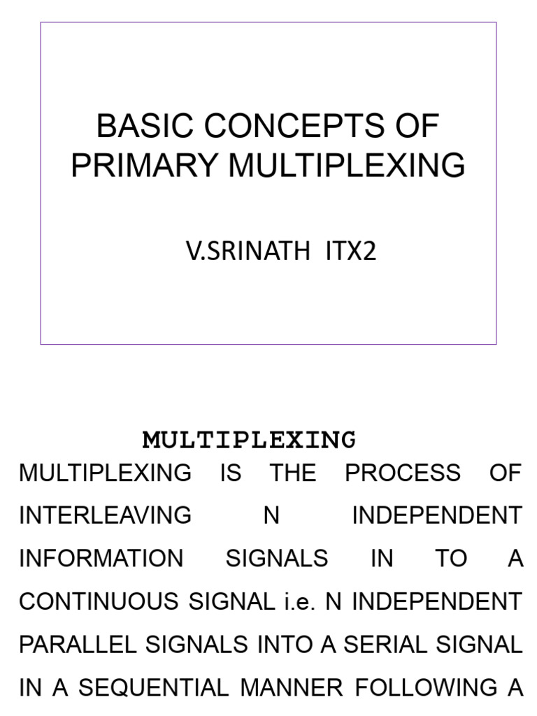 Principles of Primary MUX | PDF | Multiplexing | Wavelength Division ...