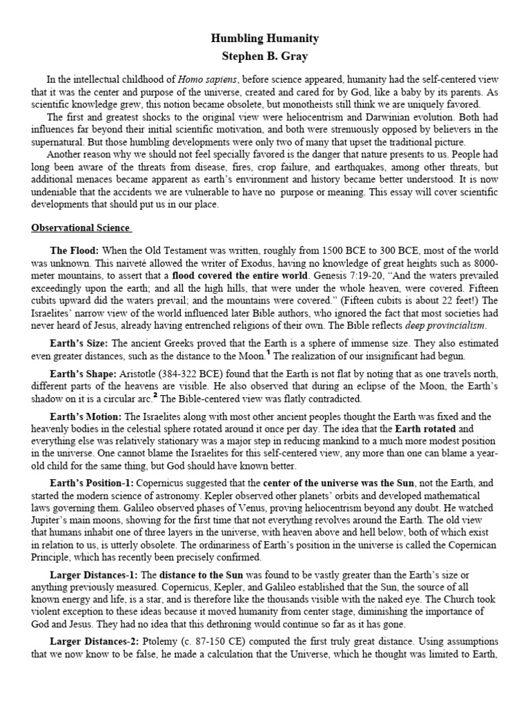 Humbling Humanity | PDF | Milky Way | Universe