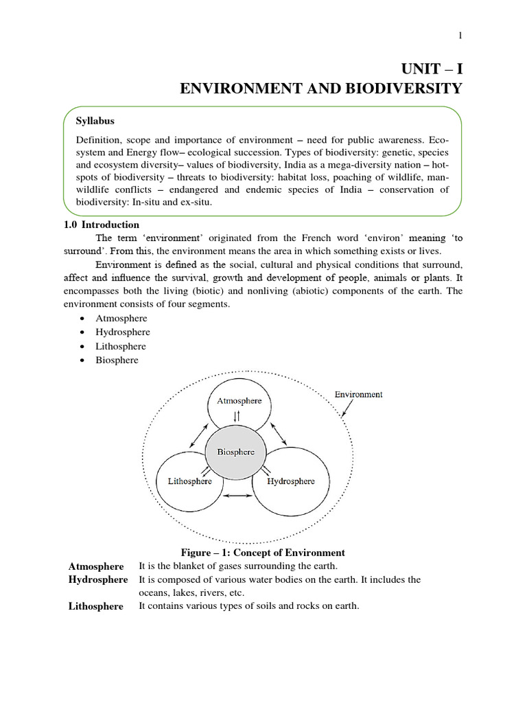 Unit - I | PDF | Food Web | Ecosystem