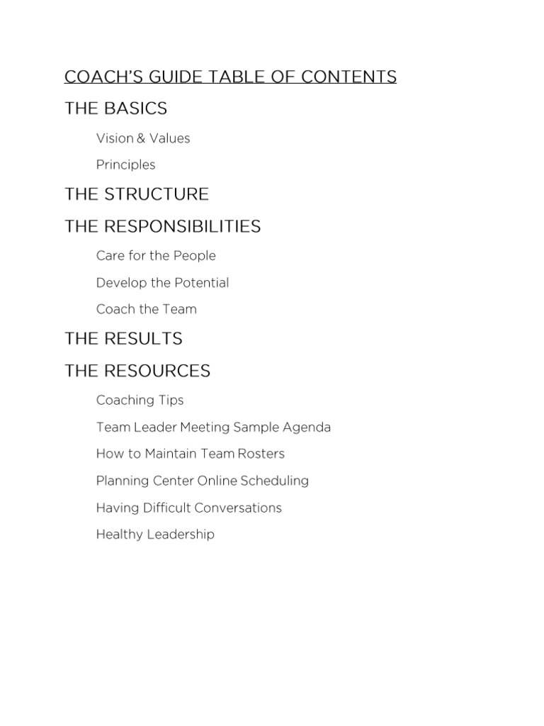 Dream Team Coach's Guide - Church of Highlands | PDF
