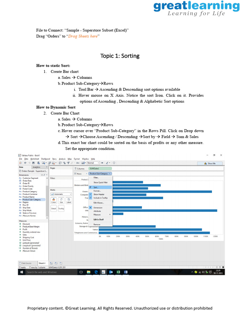 Tableau Companion - Sort Hierarchy & Filter | PDF | Information Technology | Computer Science