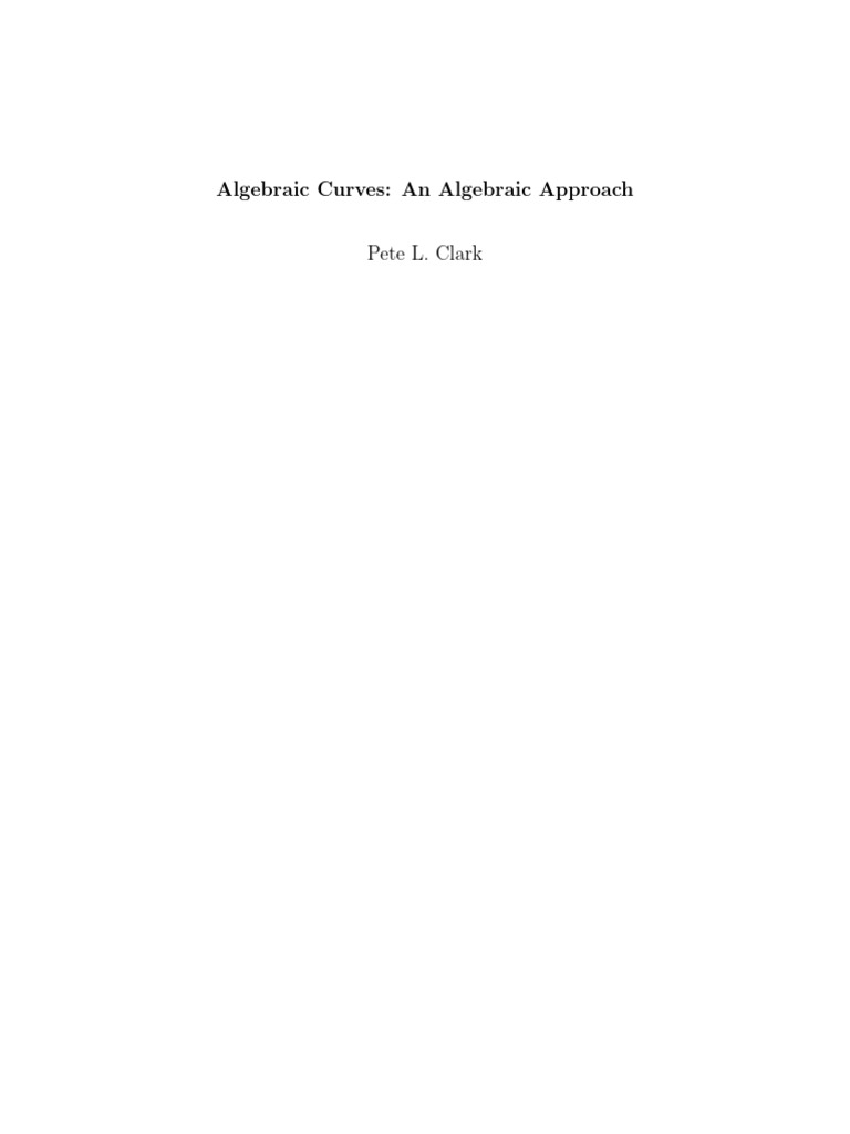 Algebraic Curves: An Algebraic Approach | Download Free PDF | Field ...