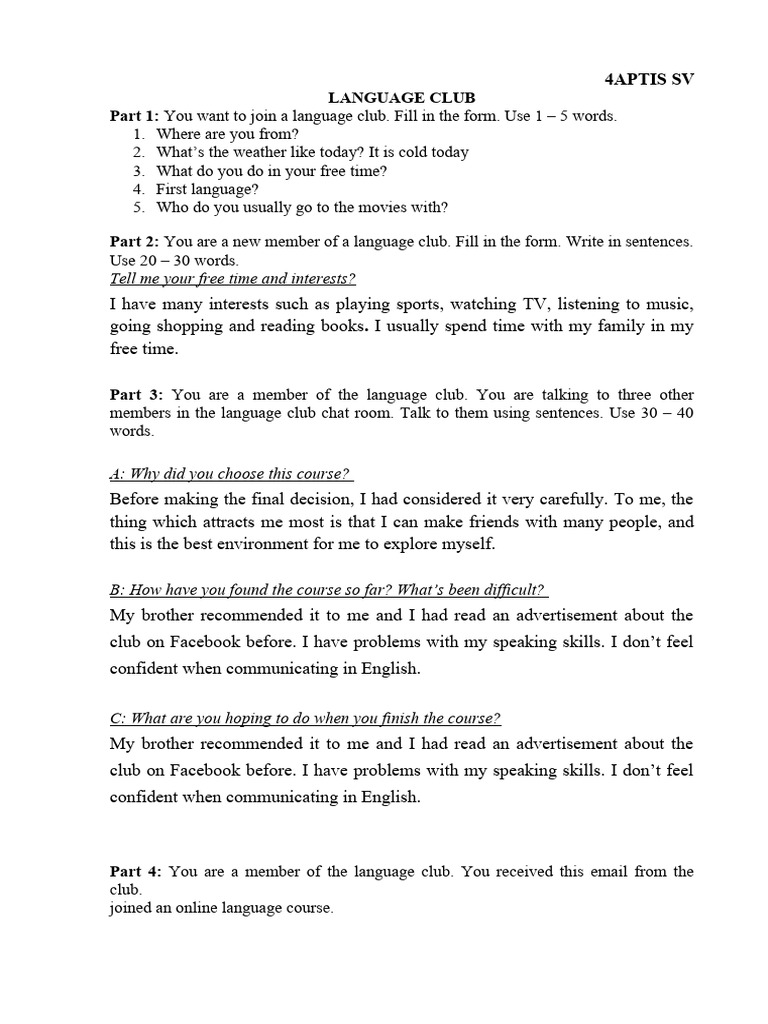 Language Club Application Guide for Students | PDF | Human ...
