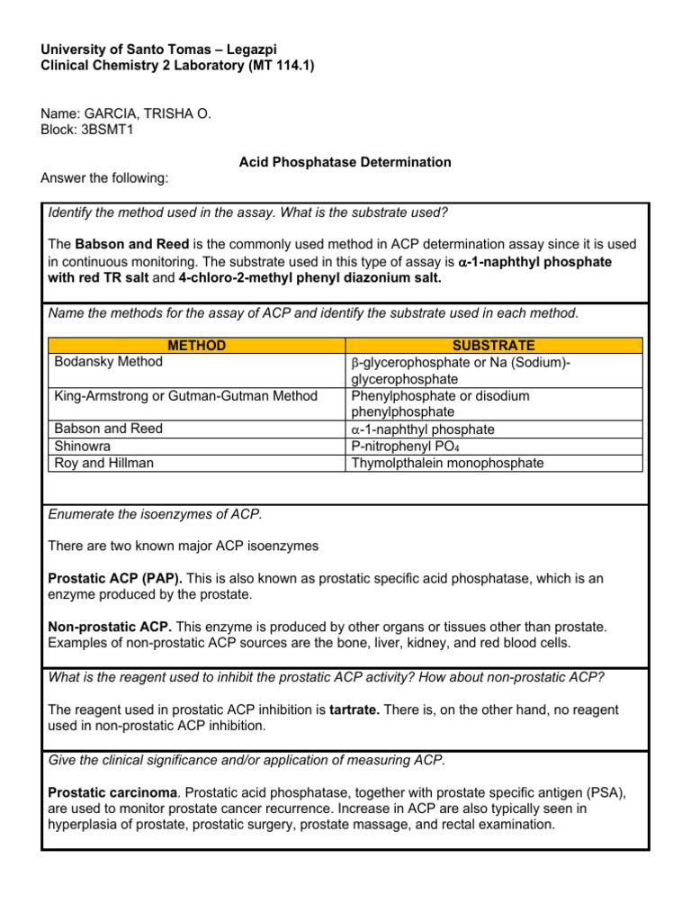 LABORATORY - ACP Determination | PDF | Prostate Cancer | Prostate Specific Antigen