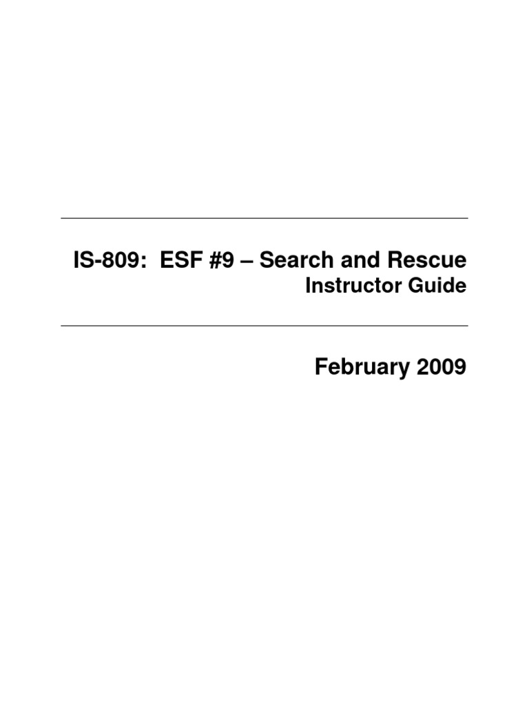 FEMA SAR Instructor Guide | PDF | Search And Rescue | Federal Emergency ...