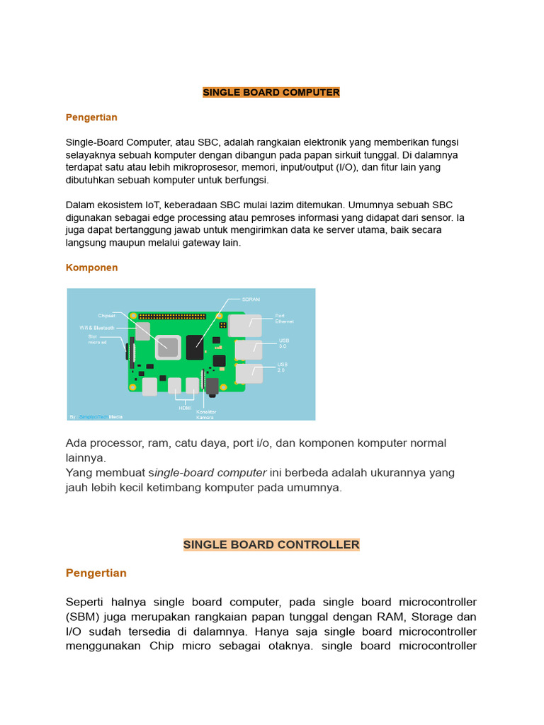 Pengertian: Single Board Computer | PDF | Komputer