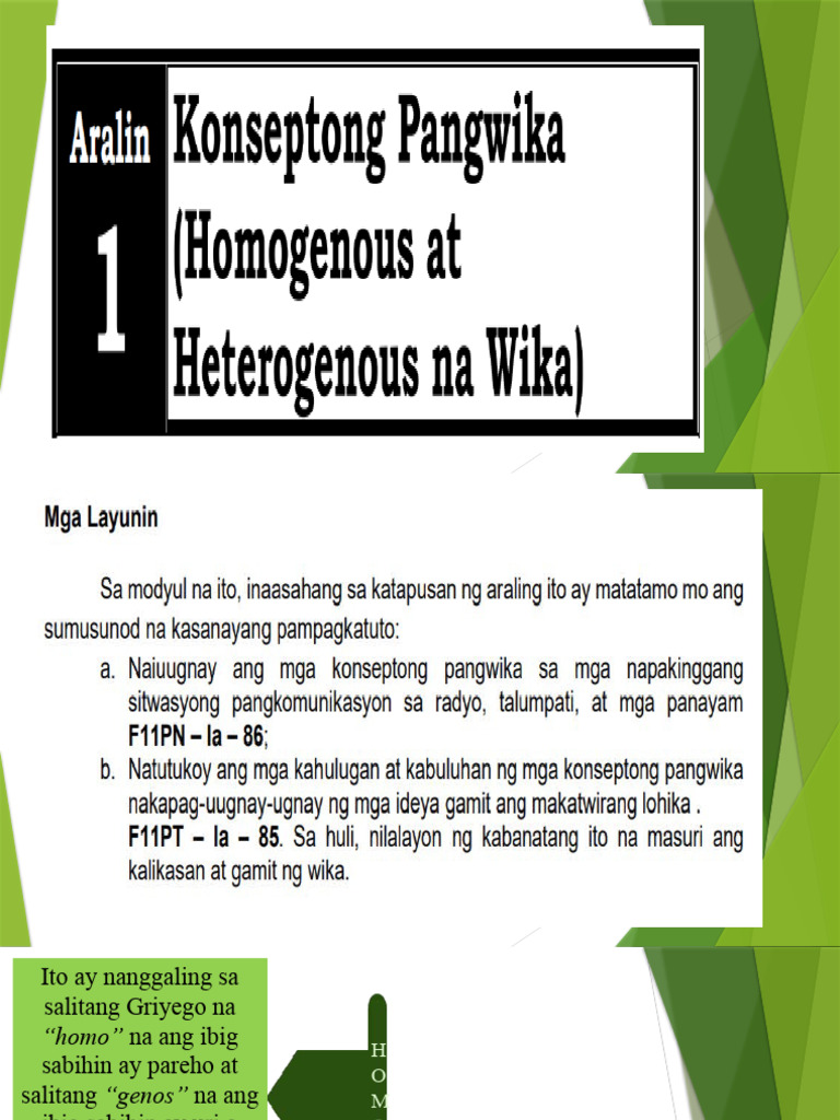 Homogeneous at Heterogeneous Na Wika | PDF