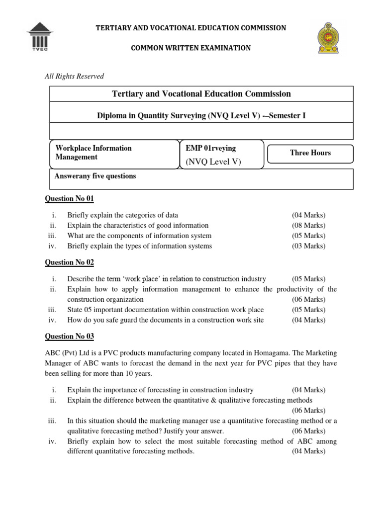 Workplace Information Management in Construction | PDF | Forecasting ...