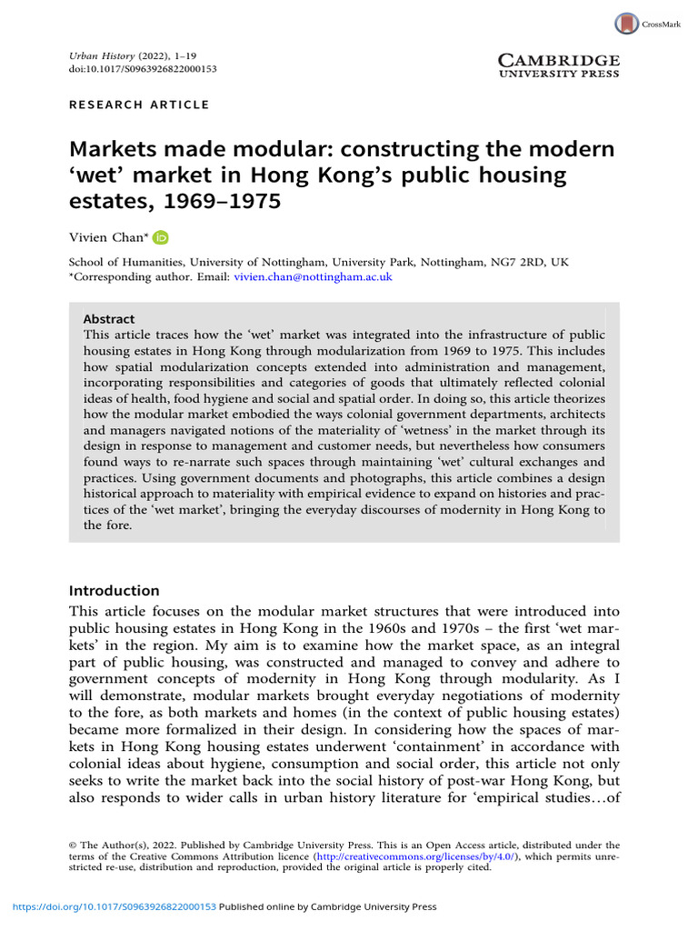 Markets Made Modular Constructing The Modern 'Wet' Market in Hong Kong ...