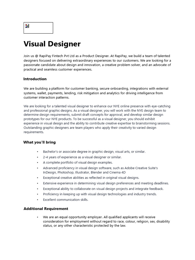 Visual Designer | PDF | Graphic Design | Communication Design