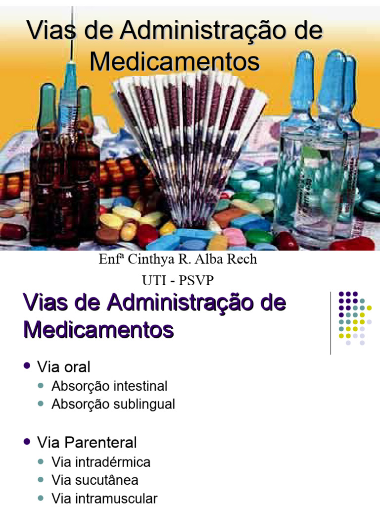Administração de Medicamentos - UTI PSVP | PDF | Veia | Tratamentos médicos