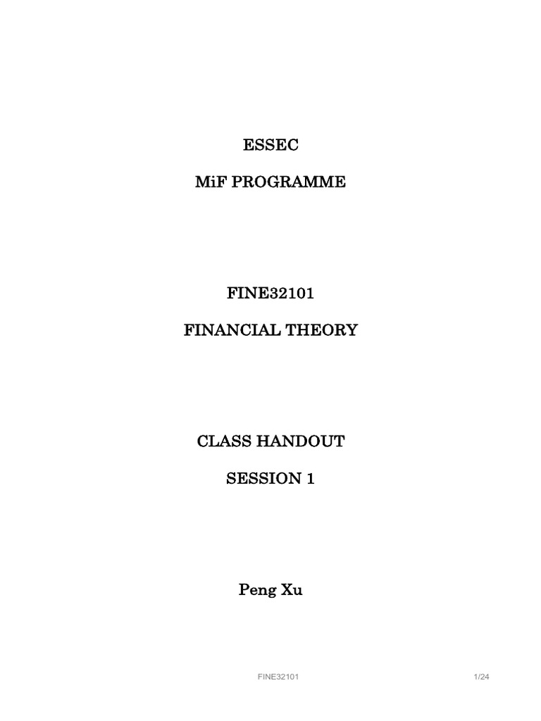 Financial Theory | PDF | Net Present Value | Securities (Finance)