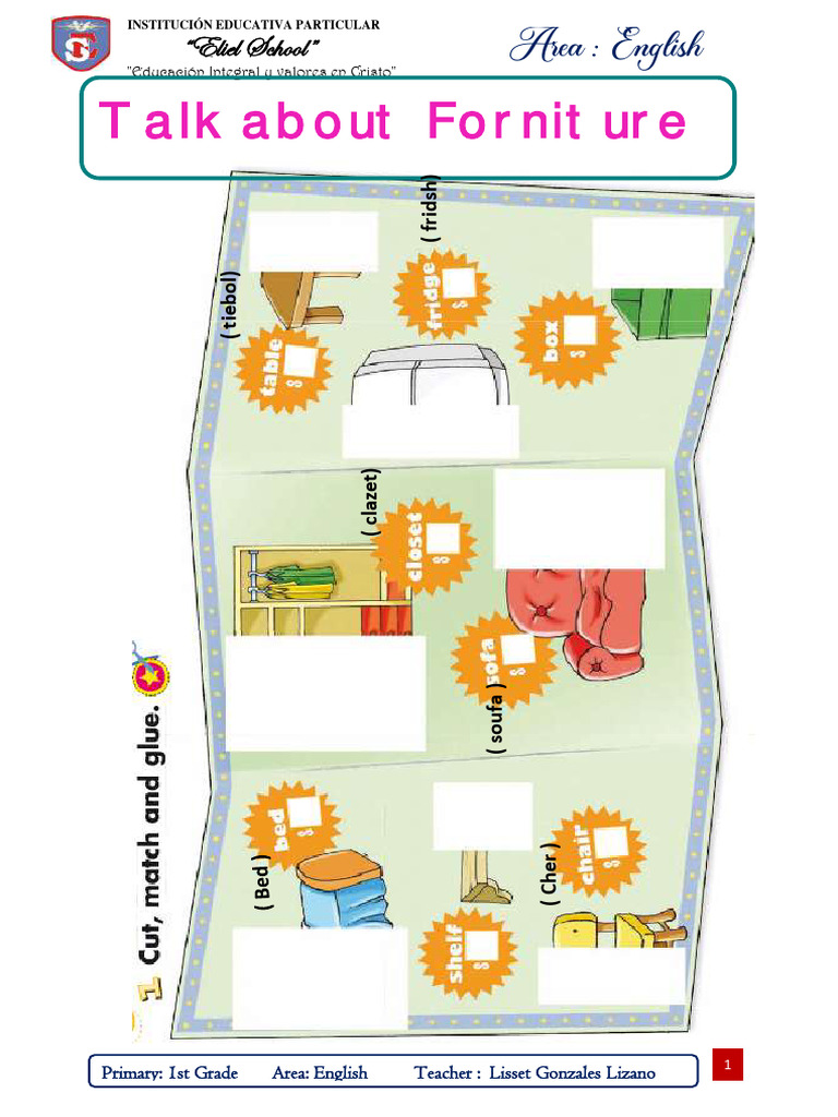 1st Grade English: Furniture Vocabulary | PDF