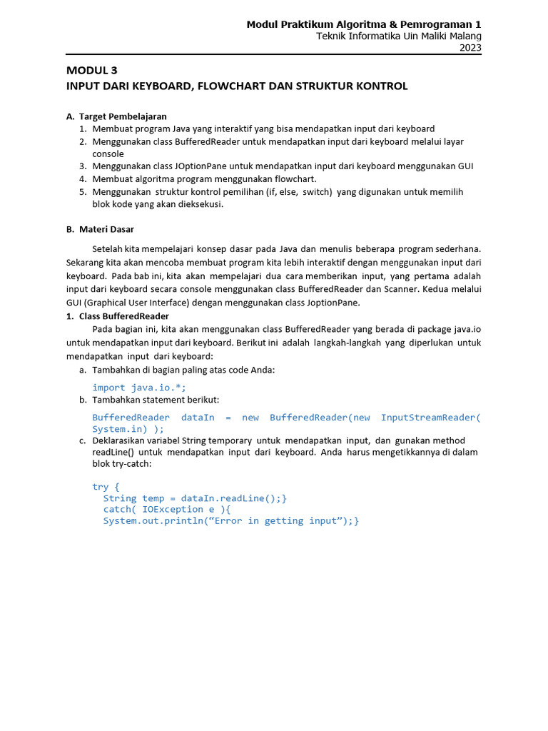 Input Keyboard & Flowchart Java | PDF | Komputer