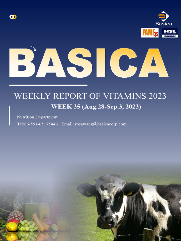 Basica Vitamins Report Week 35 | PDF | Human Nutrition | Food And Drink