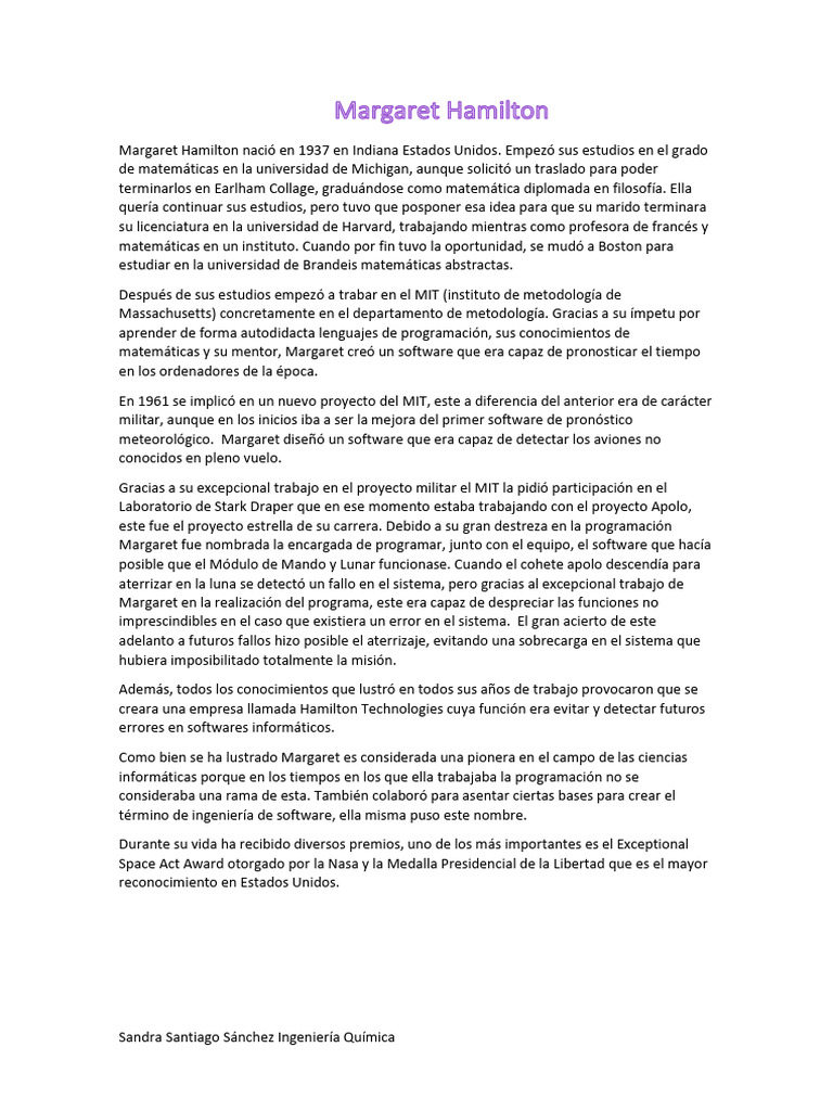 Margaret Hamilton | PDF | Science | Vuelo espacial