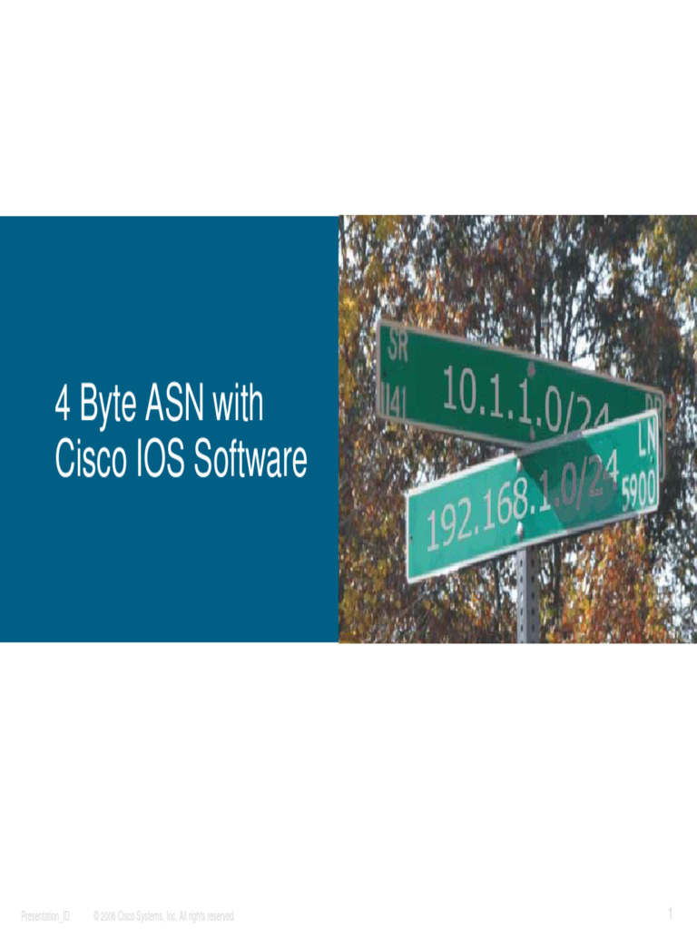 4 Byte ASN With Cisco IOS Software | PDF | Routing | Computer Engineering