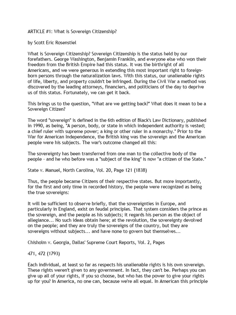 What Is Sovereign Citizenship | PDF | Citizenship | Sovereignty