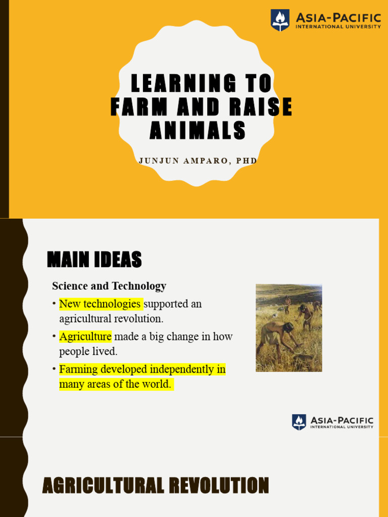 Learning To Farm and Raise Animals | PDF | Agriculture | Domestication