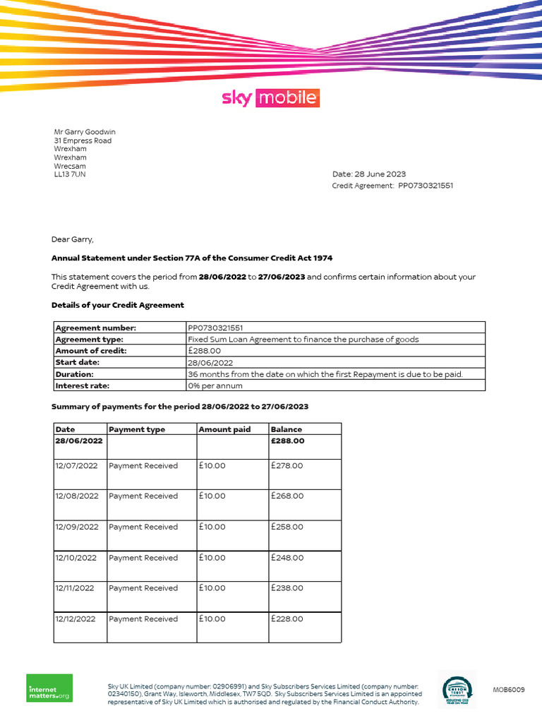 Dear Garry,: MR Garry Goodwin 31 Empress Road Wrexham Wrexham Wrecsam ...