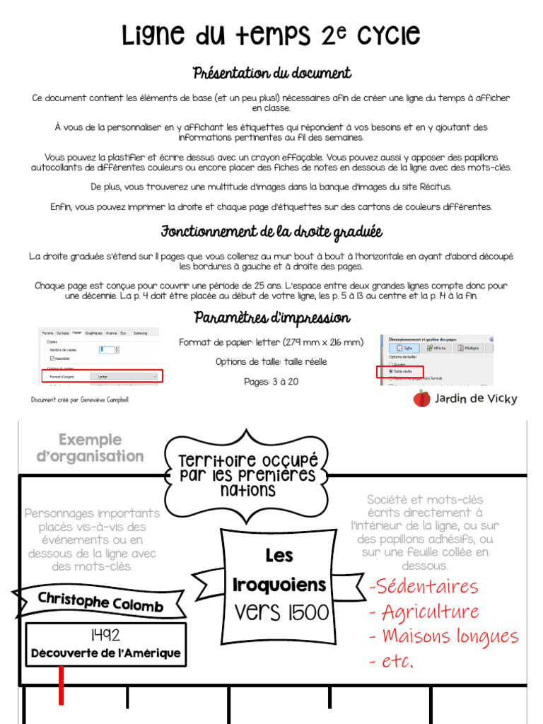 Ligne du temps personnalisable en classe | PDF | Nouvelle France