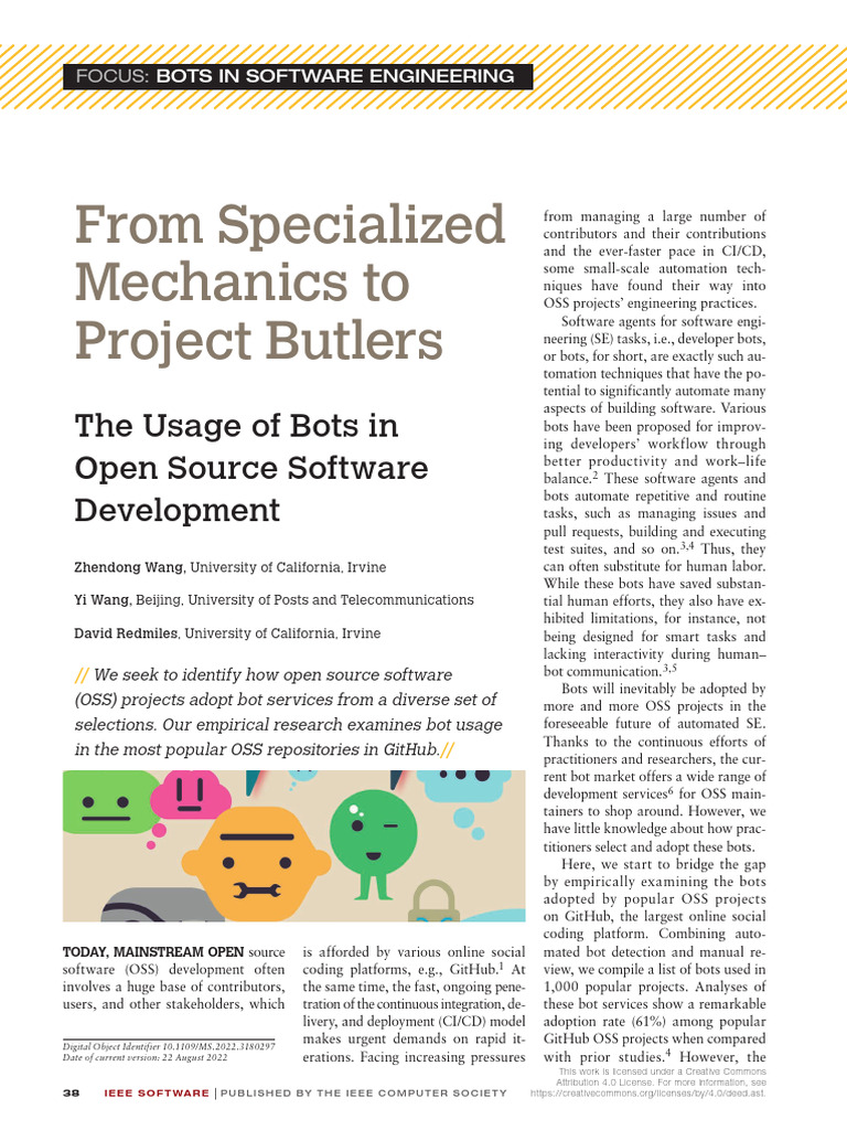 Bots in OSS: Adoption & Impact | PDF | Computer Science | Computing