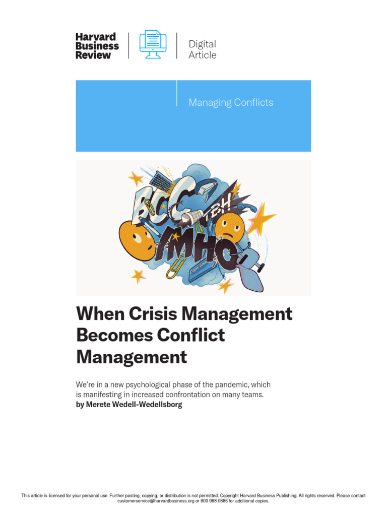 2022 04 When Crisis Management Becomes Conflict Management Pdf