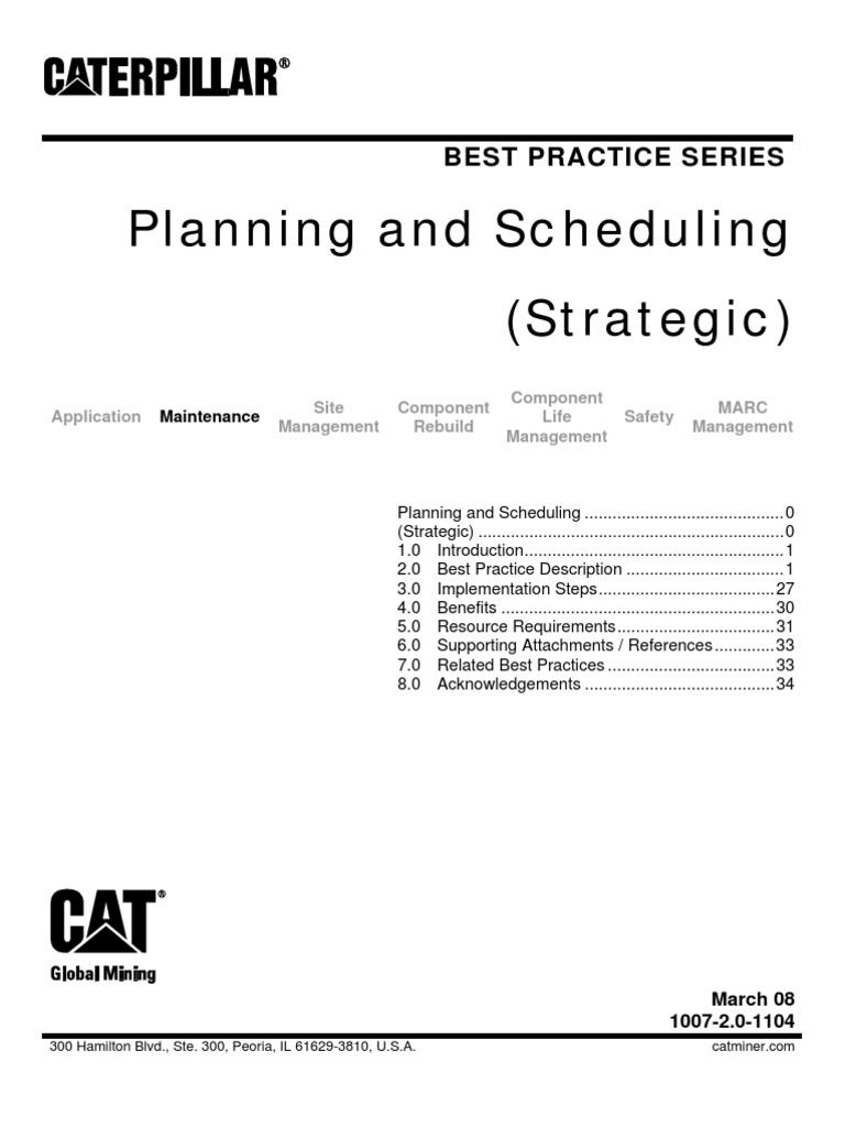 BP Planning&Scheduling Caterpillar | PDF | Scheduling (Computing ...