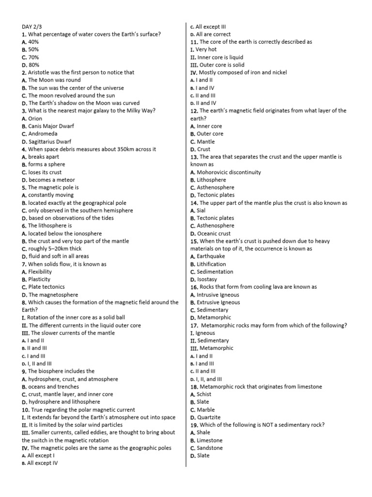 Day 2 3 Pdf Rock Geology Earth