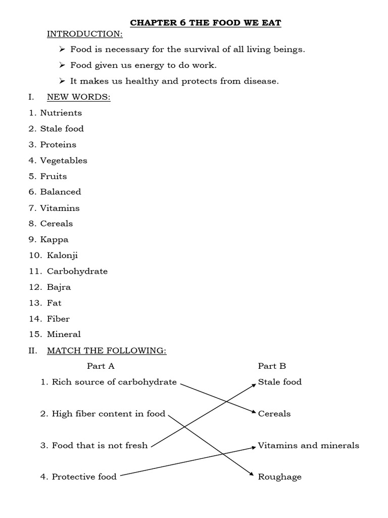 Chapter 6 The Food We Eat | PDF