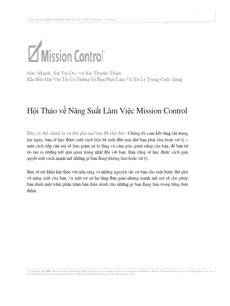 1.mission Control - Workbook - VN | PDF