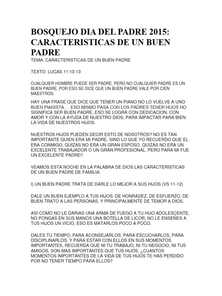 Bosquejo Dia Del Padre 2015 | PDF